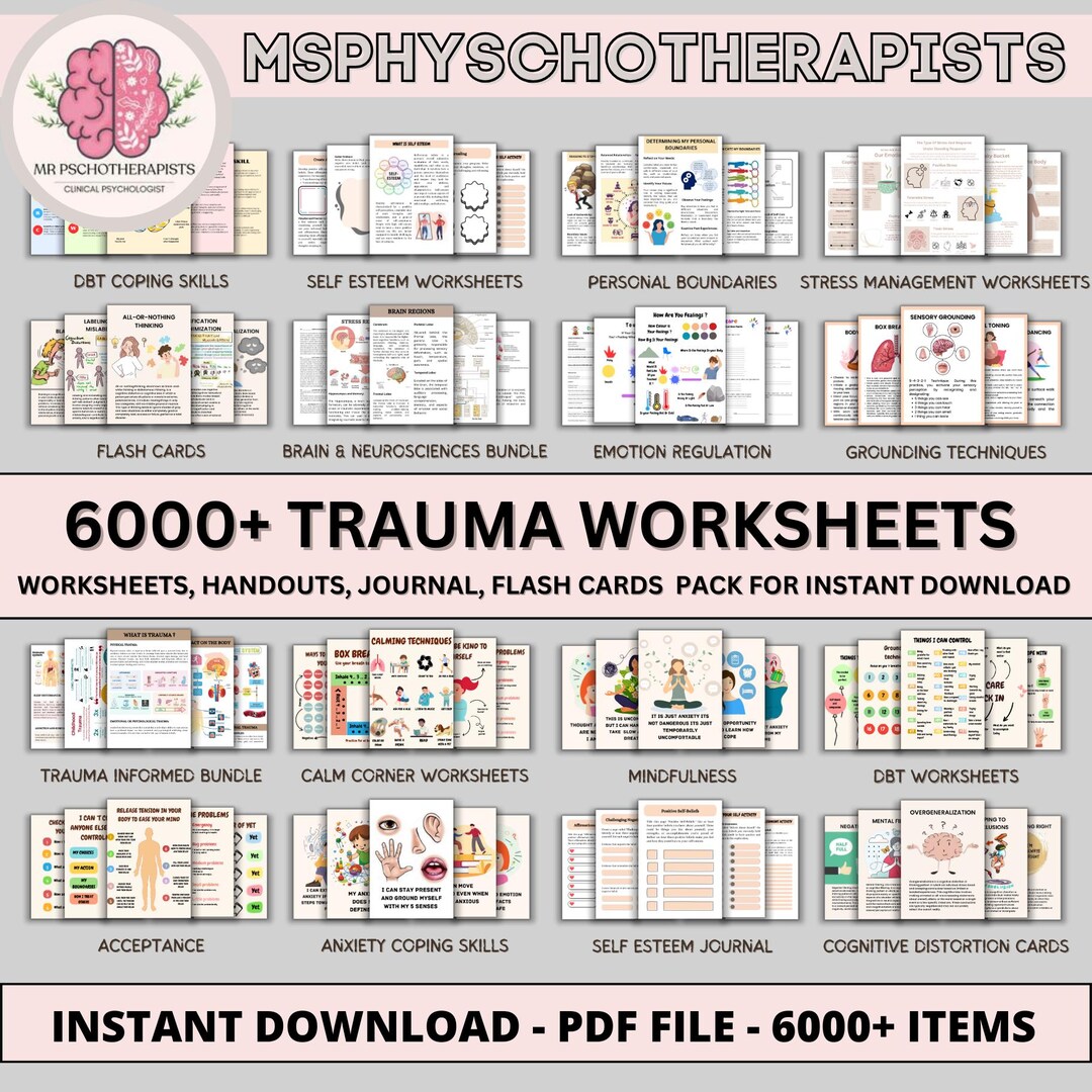 Trauma Workbook Bundle, Healing From Trauma, Childhood Trauma, PTSD ...