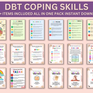 Therapy Worksheet Bundle, Psychology Resources, Inner Critic, Boundaries, Trauma, Acceptance ...