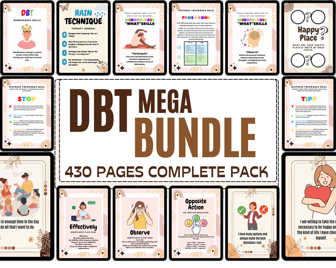 DBT MEGA BUNDLE, Dbt Skills, Dbt Workbook, Therapy Worksheet ...