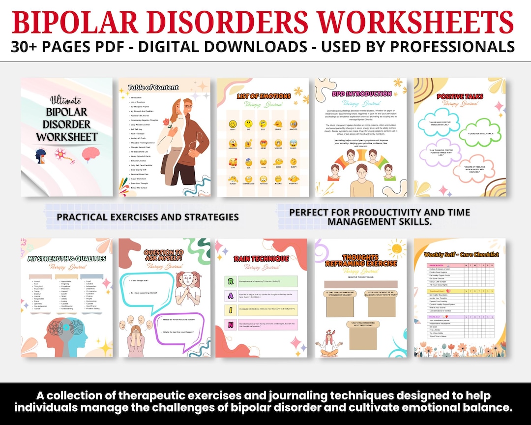 Bipolar Disorder Therapy Worksheets Bipolar Management Coping Skills ...