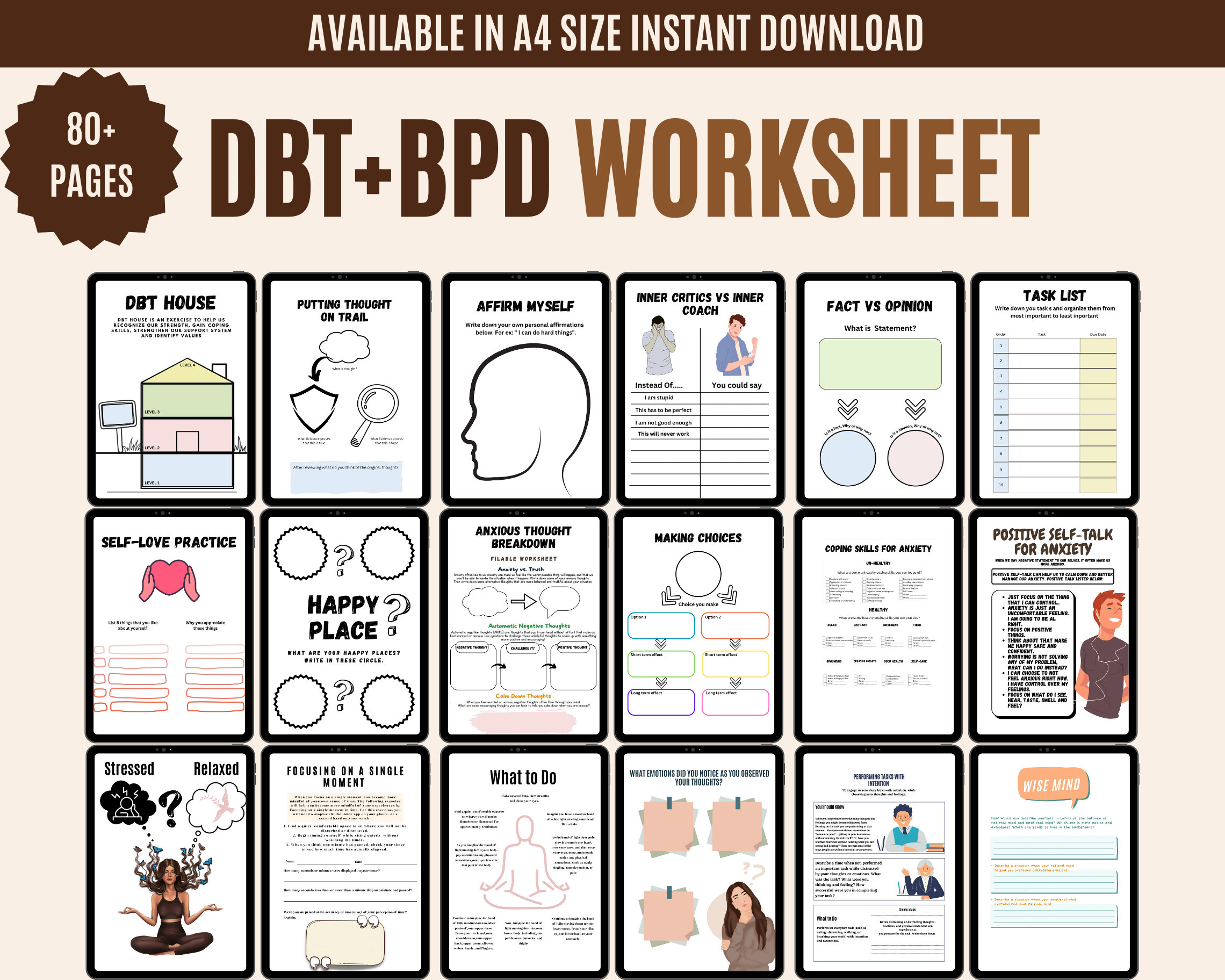 DBT MEGA BUNDLE Dbt Skills Dbt Workbook Therapy Worksheet - Etsy Australia