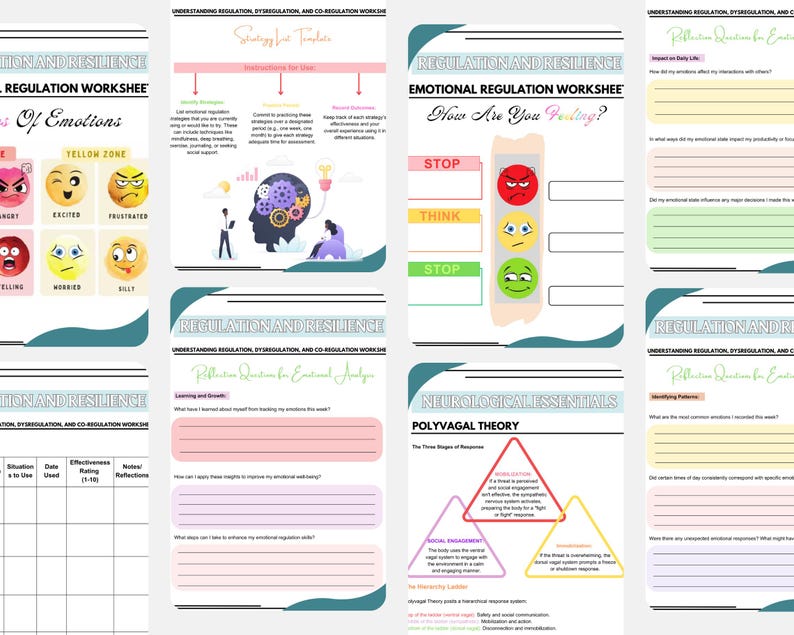 Nervous System Regulation Workbook, Somatic Exercise Polyvagal Theory ...