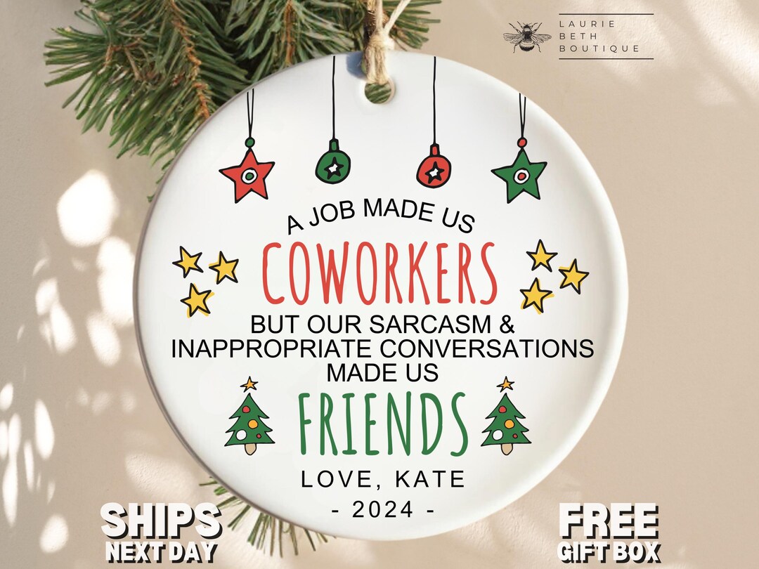 Personalized Coworker Ornament, Custom Christmas Ornament for Coworker ...
