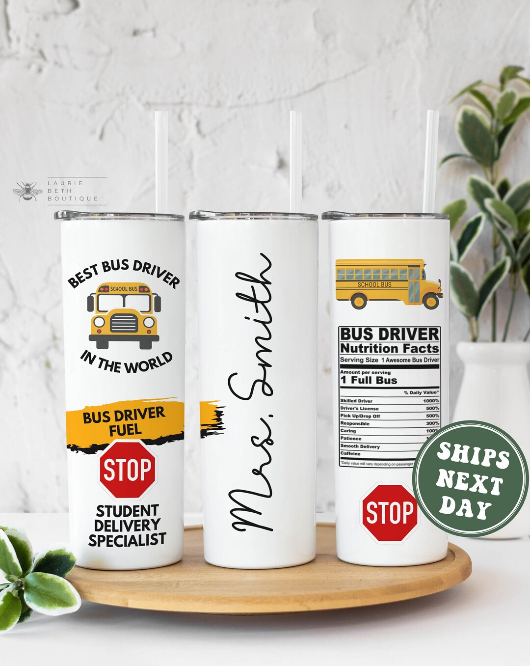 Personalized Bus Driver Tumbler, Custom Name Bus Driver Tumbler Gifts ...