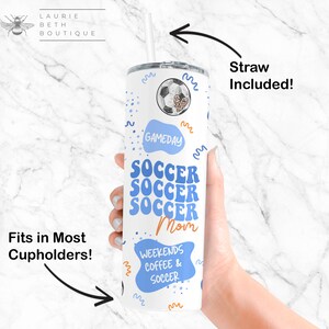 Soccer Mom Tumbler, Cute Soccer Mom Gameday Tumbler to Go Cup Gifts for ...
