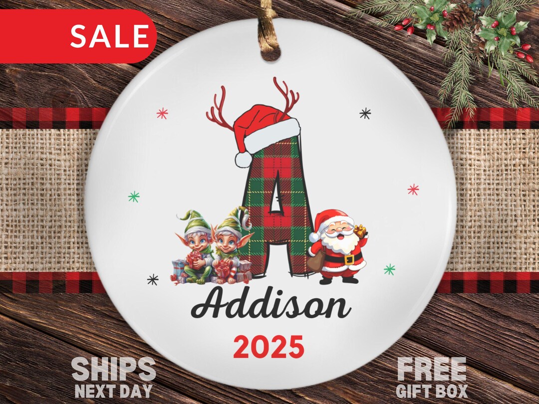 Letter Name Ornament, Personalized Family Christmas Ornament Custom ...