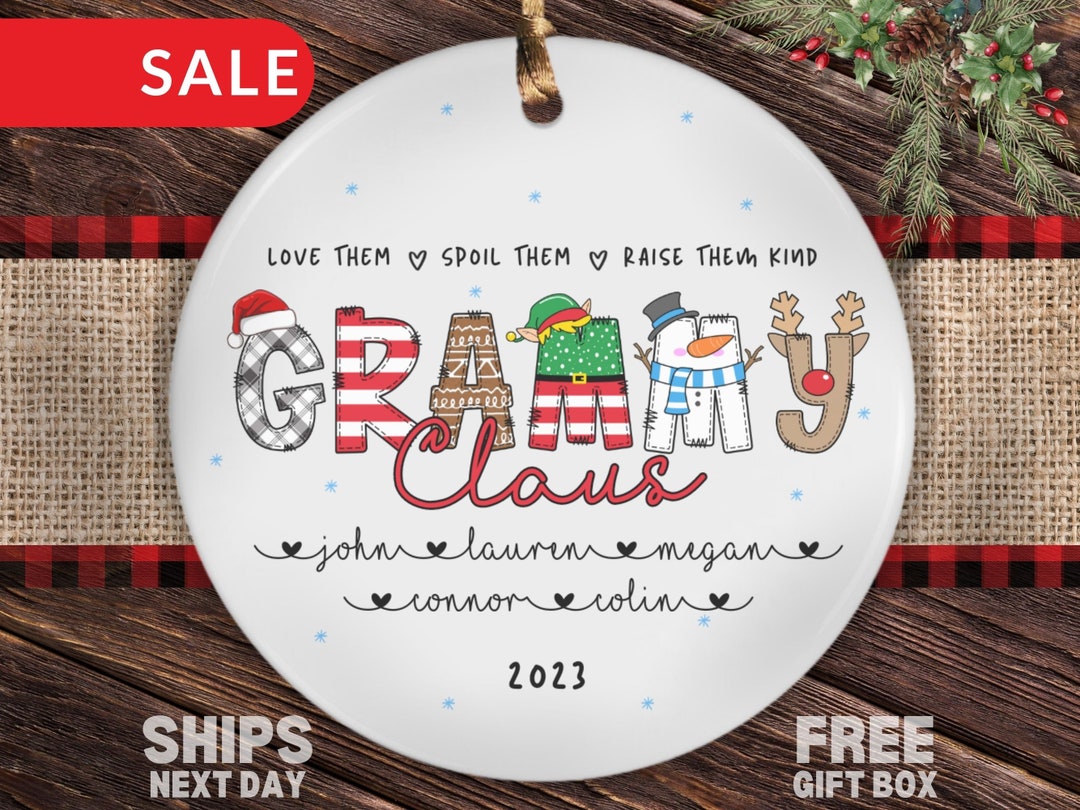 Personalized Grammy Ornament, Custom Grandkids Names Grandma Christmas ...
