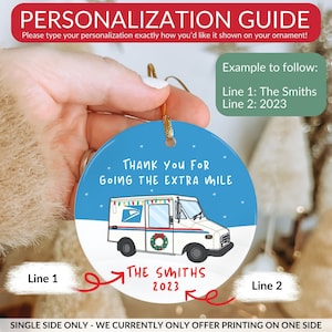 Personalized Mailman Ornament, Custom Mailman Postman Christmas ...