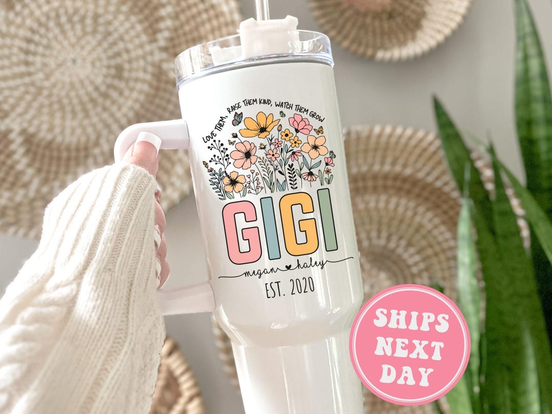 Gigi 40oz Tumbler, Custom Gigi Tumbler With Handle Gifts for Gigi for ...