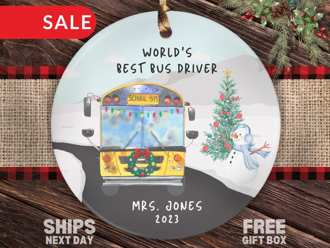 Personalized Bus Driver Ornament, Custom Bus Driver Christmas Ornament ...