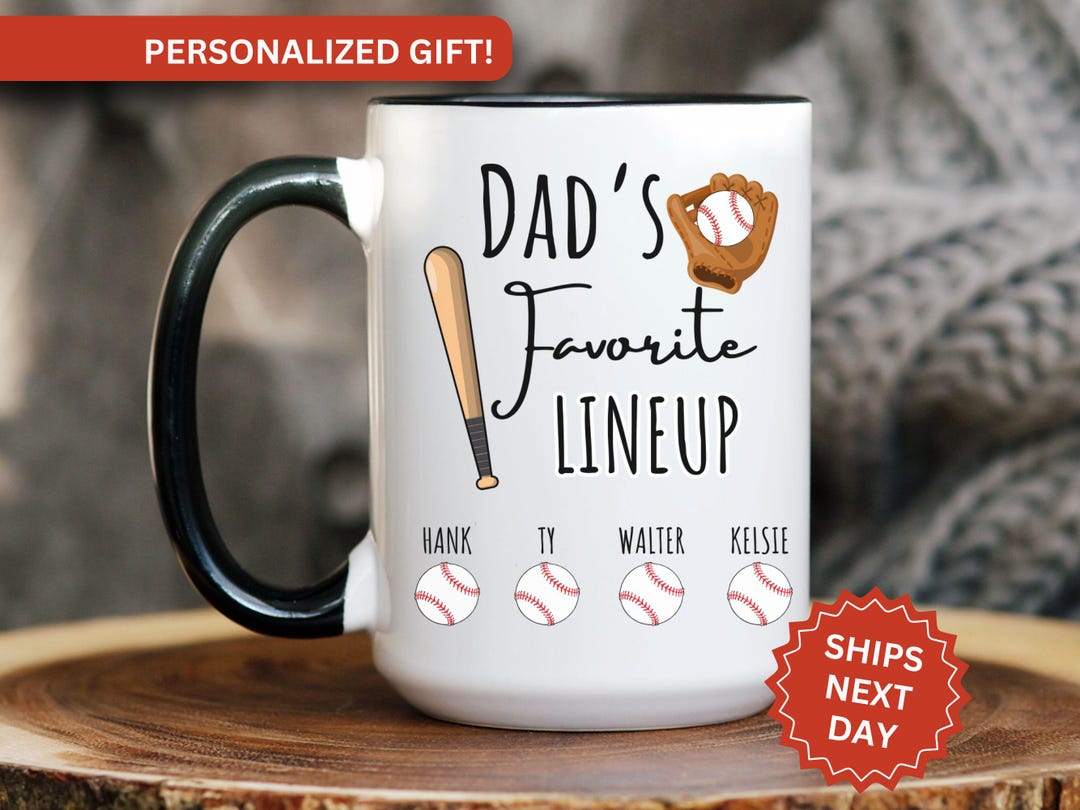 Custom Baseball Dad Mug, Personalized Baseball Dad Coffee Cup Dad's ...