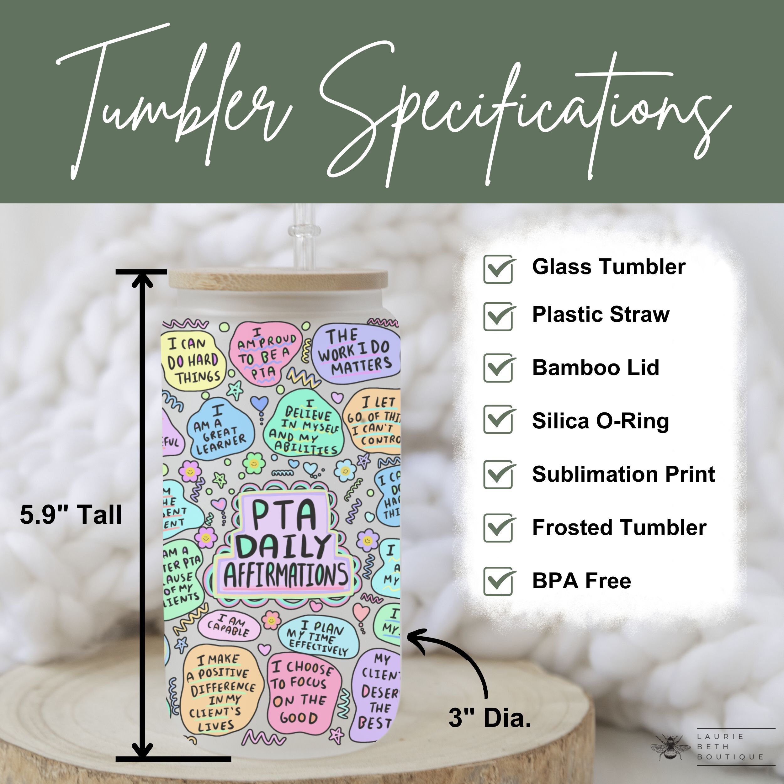 Personalized PTA Glass Cup, Custom Physical Therapy Assistant Frosted ...