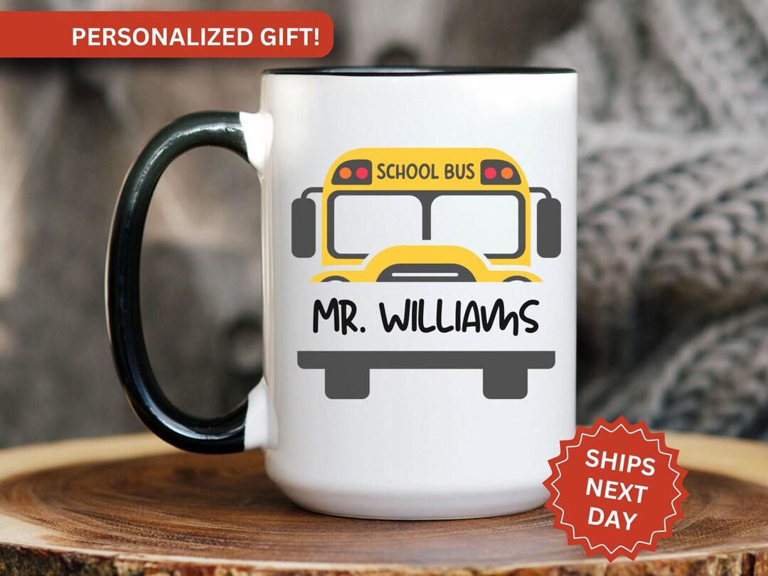 Personalized Bus Driver Mug, Custom Best Bus Driver Coffee Cup ...