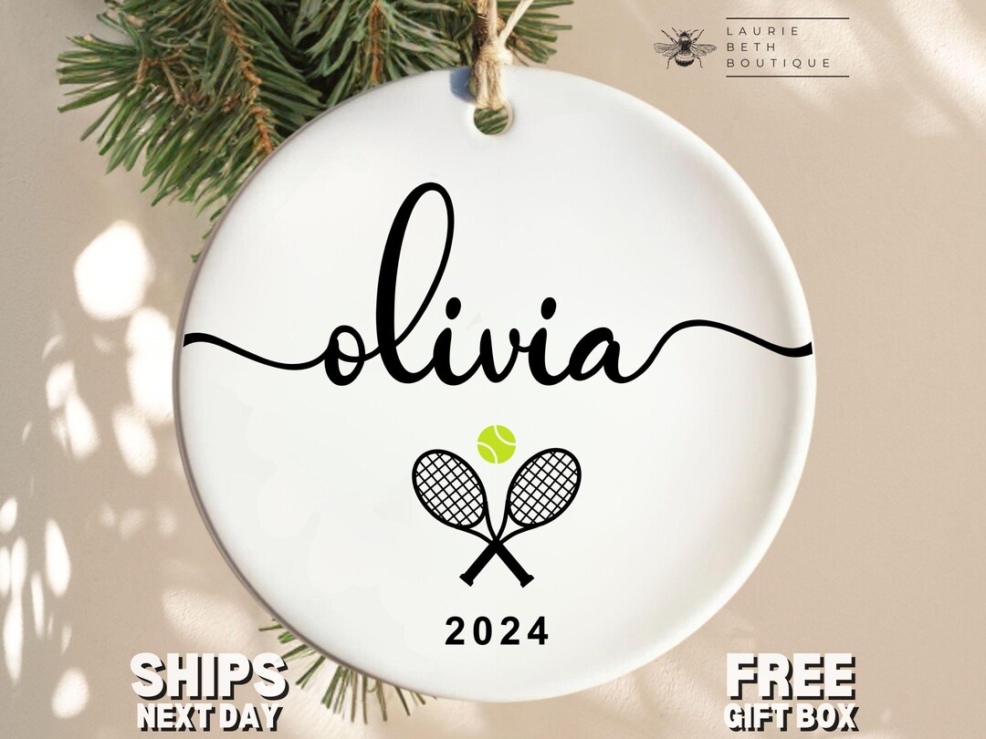 Tennis Christmas Ornament, Personalized Tennis Christmas Ornament Gifts ...