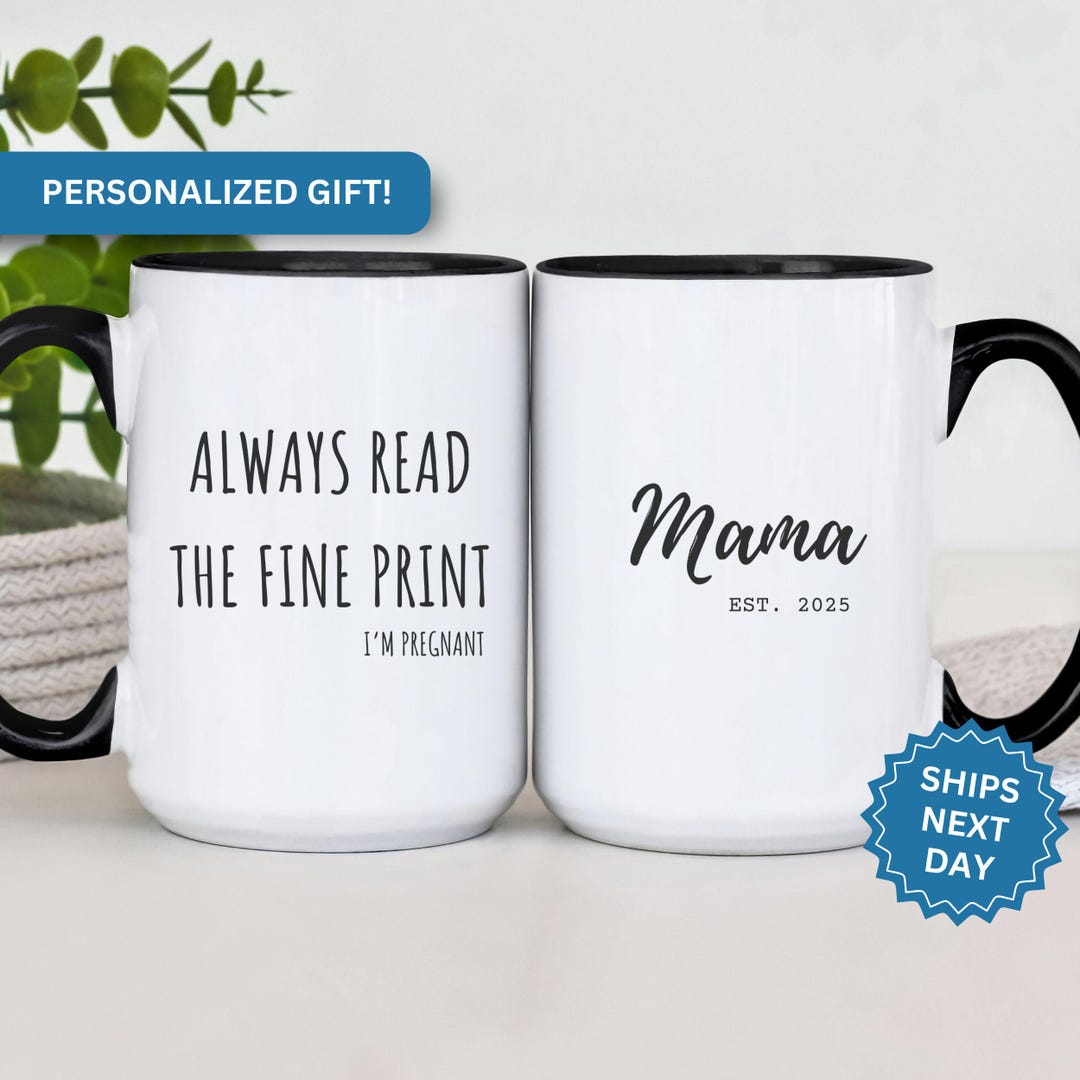 Personalized I'm Pregnant Mug, Custom Pregnancy Announcement Coffee Mug ...