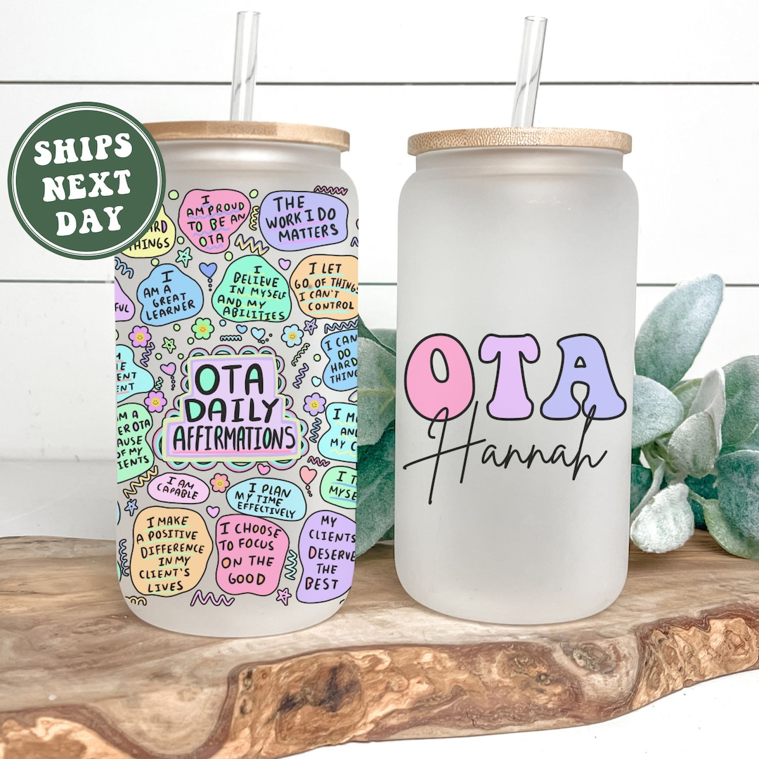 Personalized OTA Glass Cup, Custom Occupational Therapy Assistant ...
