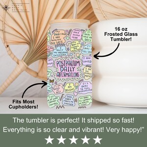 Personalized Postpartum Glass Cup, Custom Postpartum Frosted Glass ...