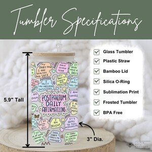 Personalized Postpartum Glass Cup, Custom Postpartum Frosted Glass ...