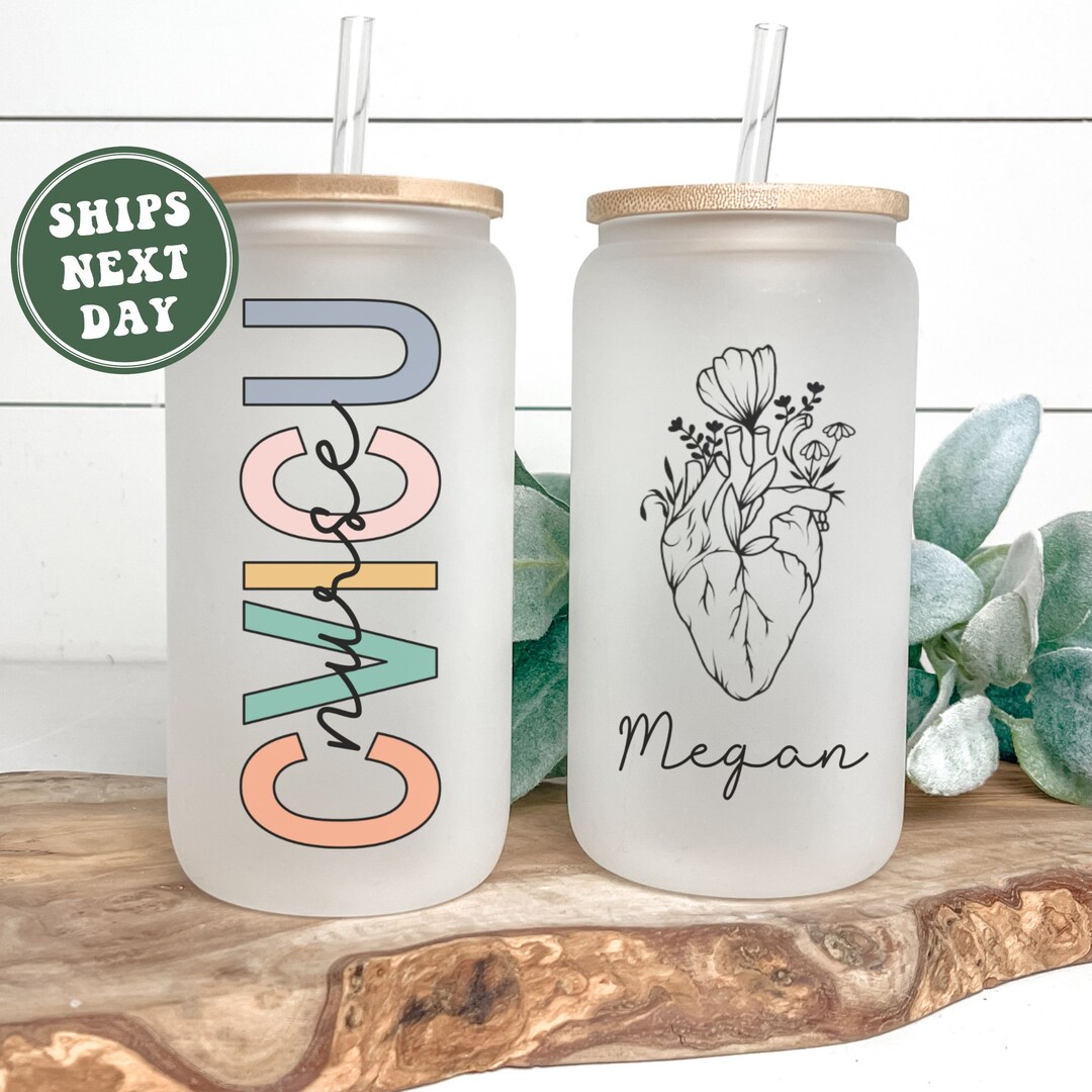 CVICU Nurse Frosted Cup, Personalized CVICU Nurse Frosted Glass Tumbler ...