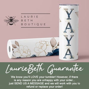 Floral Yaya Tumbler, Watercolor Floral Yaya 20 Oz Tumbler With Straw ...