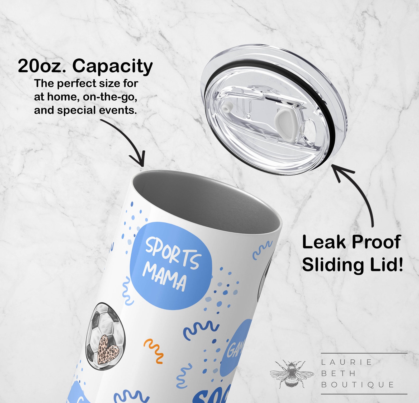 Soccer Mom Tumbler, Cute Soccer Mom Gameday Tumbler to Go Cup Gifts for ...