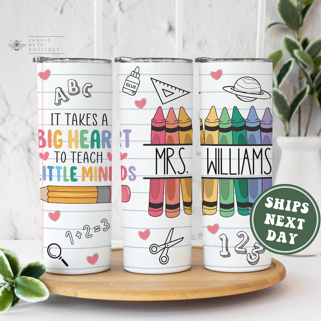 Personalized Teacher Tumbler Custom Teacher Name Tumbler It Takes a Big ...
