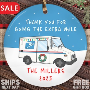 Personalized Mailman Ornament, Custom Mailman Postman Christmas ...