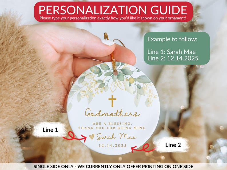 Godmother Ornament: Personalized Godmother Proposal Christmas Ornament ...