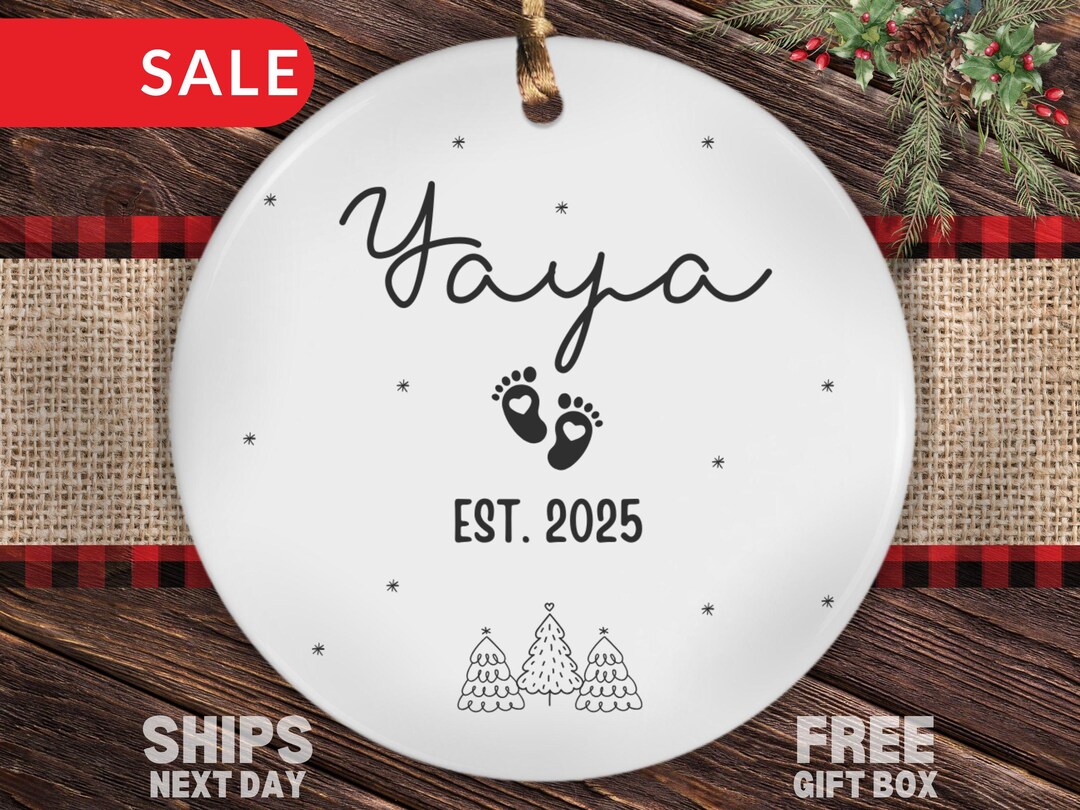 Personalized Yaya Ornament Custom Pregnancy Announcement Christmas ...