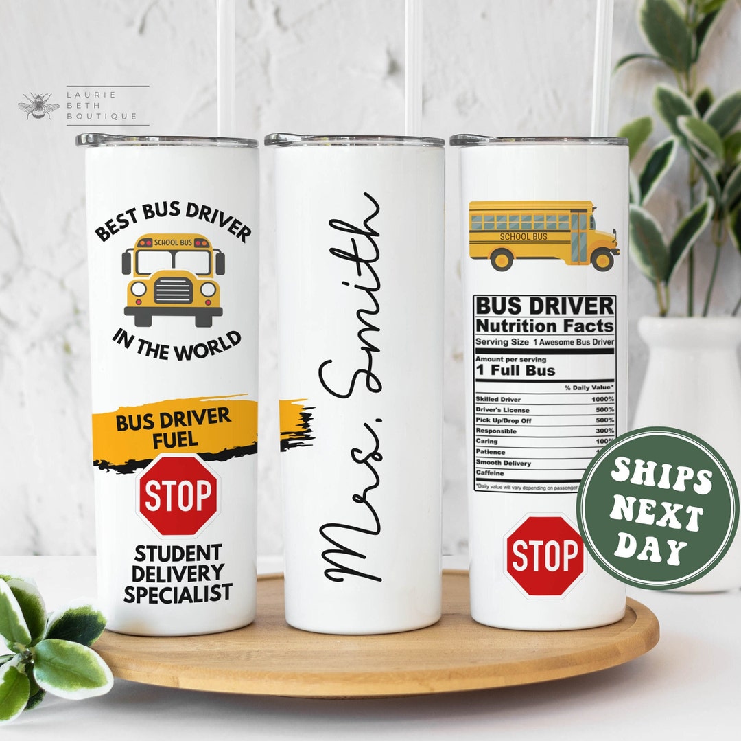 Personalized Bus Driver Tumbler, Custom Name Bus Driver Tumbler Gifts ...