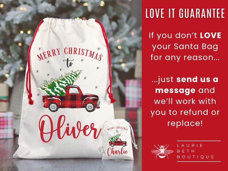 Merry Christmas Gift Sack, Custom Merry Christmas Truck Santa Gift Sack ...