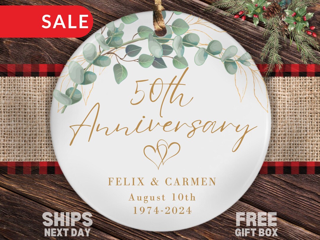 Personalized Anniversary Ornament, Custom Anniversary Christmas ...