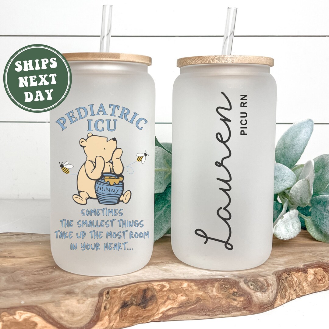 Pediatric ICU Nurse Cup, Personalized Peds ICU Frosted Glass Tumbler ...