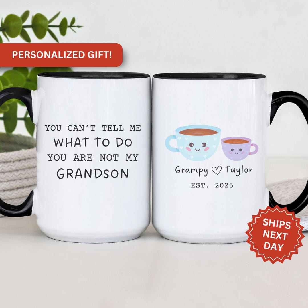 Personalized Grampy Mug, Custom Grampy Mug Coffee Cup Gift for New ...