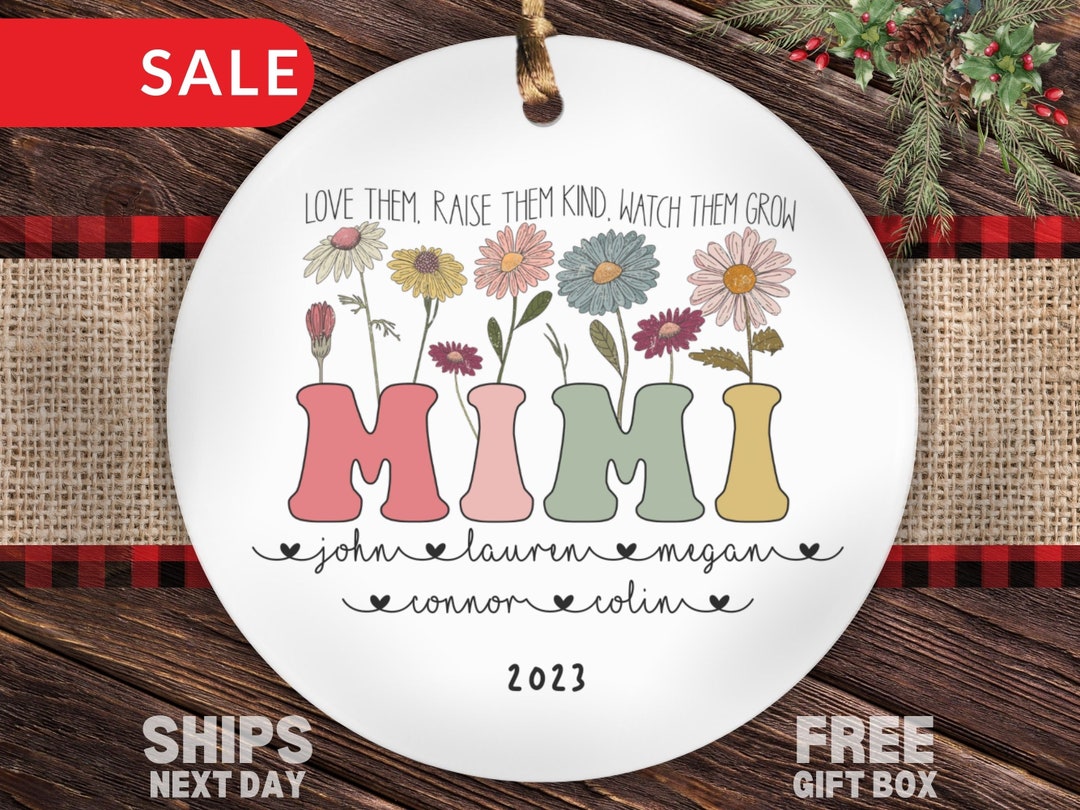 Personalized Mimi Ornament, Custom Mimi Christmas Ornament Grandkids ...