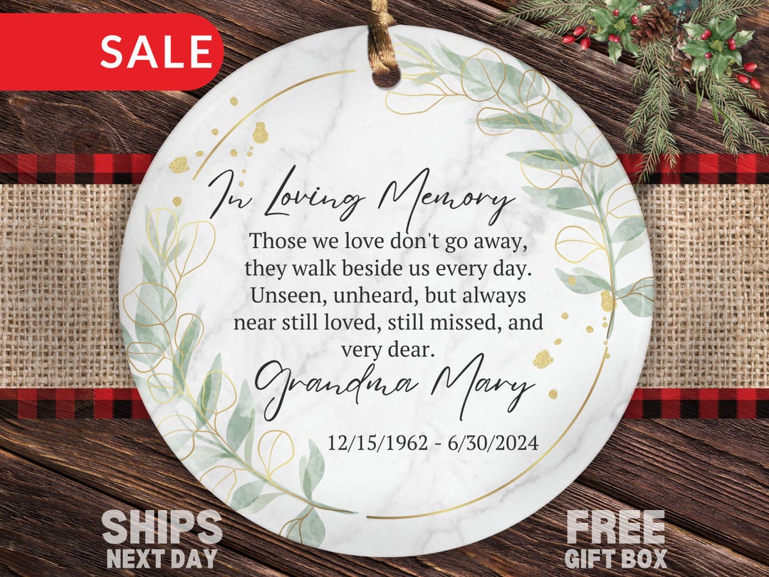 Personalized in Memory Christmas Ornament, Custom Name Date in Loving ...