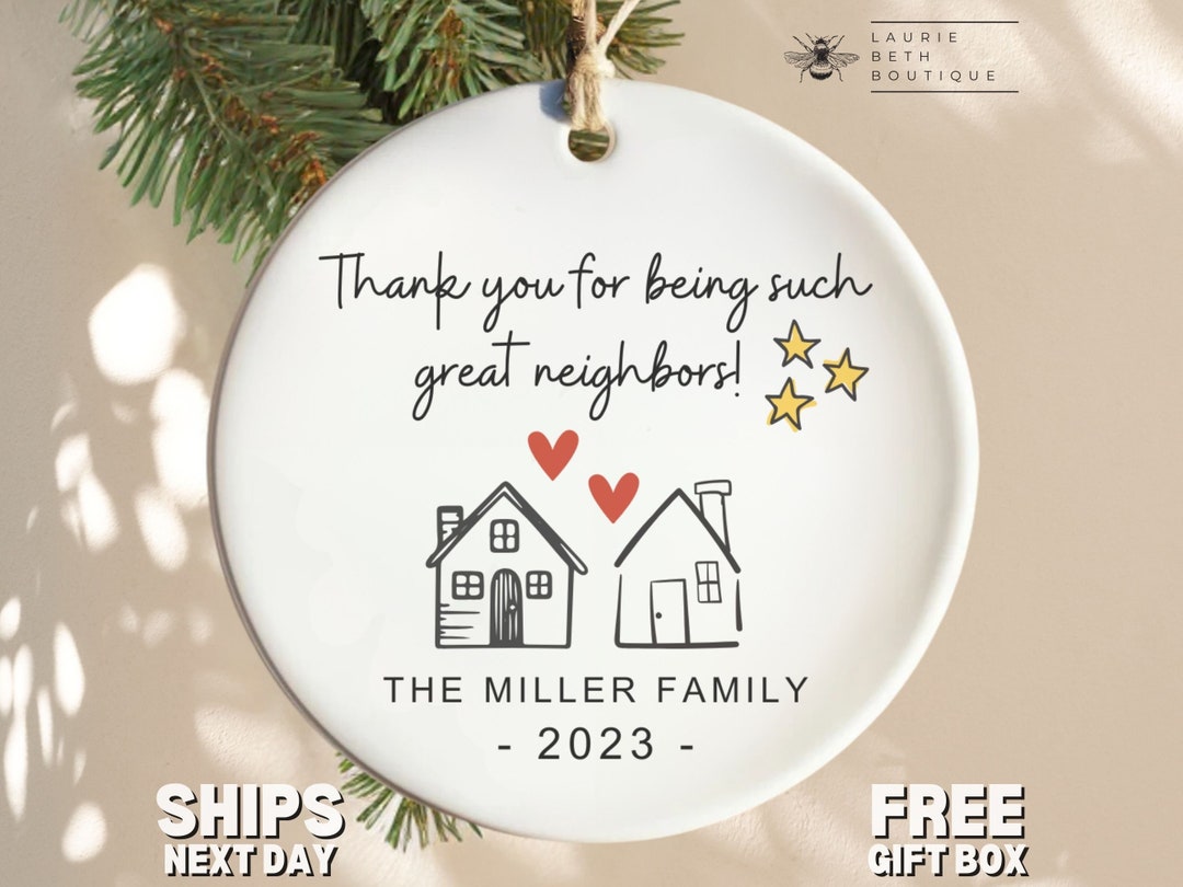 Neighbor Christmas Ornament, Personalized Neighbor Christmas Ornament ...