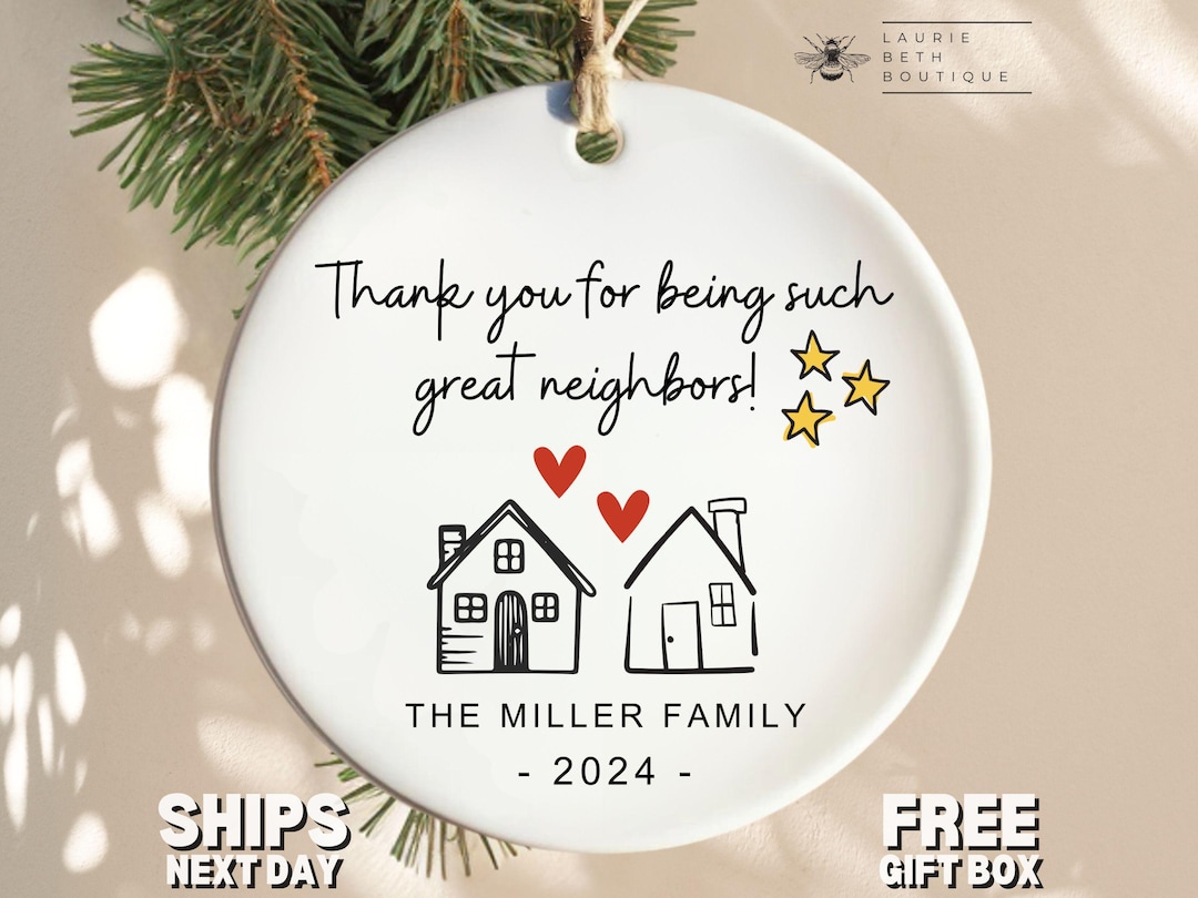 Neighbor Christmas Ornament, Personalized Neighbor Christmas Ornament ...