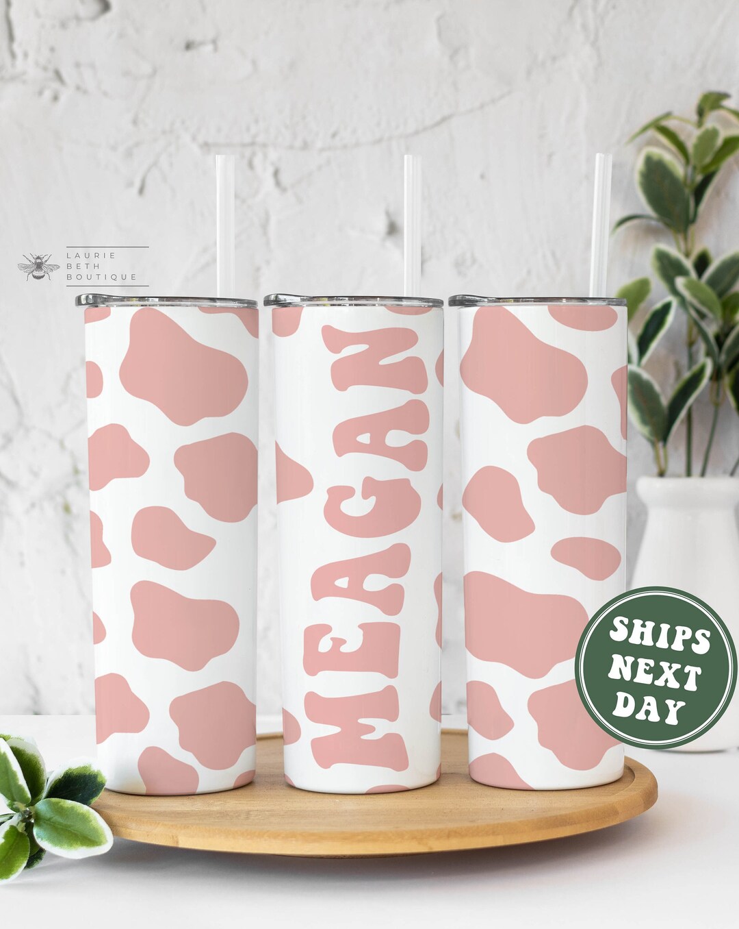 Custom Cow Print Tumbler With Name, Personalized Western Cow Print ...