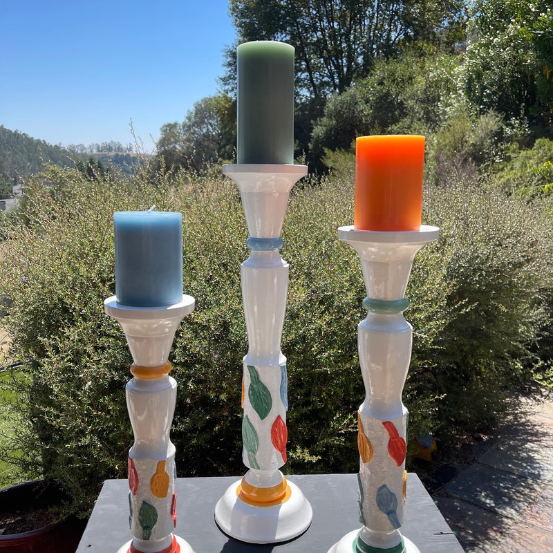 Painted Candlesticks - Etsy