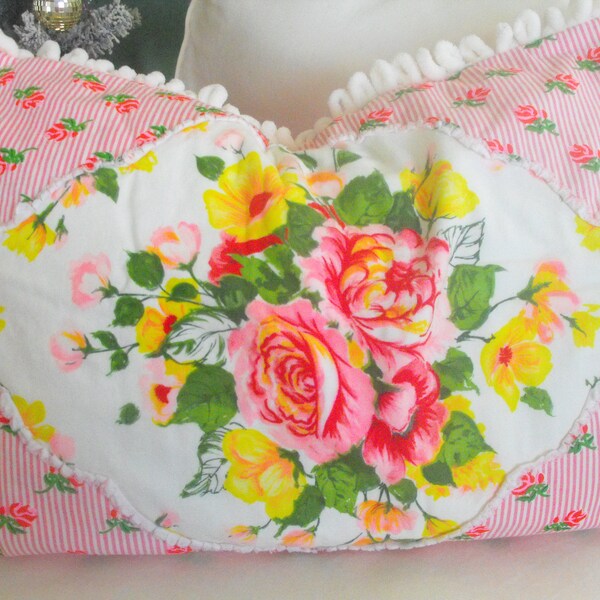 Cabbage Rose Pillow - Etsy