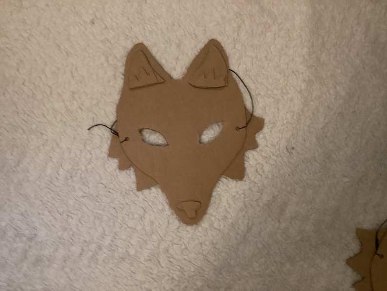 2 Pack Wolf Mask Therian Cardboard Base - Etsy