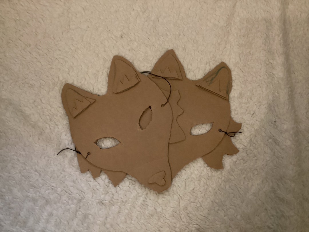 2 Pack Wolf Mask Therian Cardboard Base - Etsy
