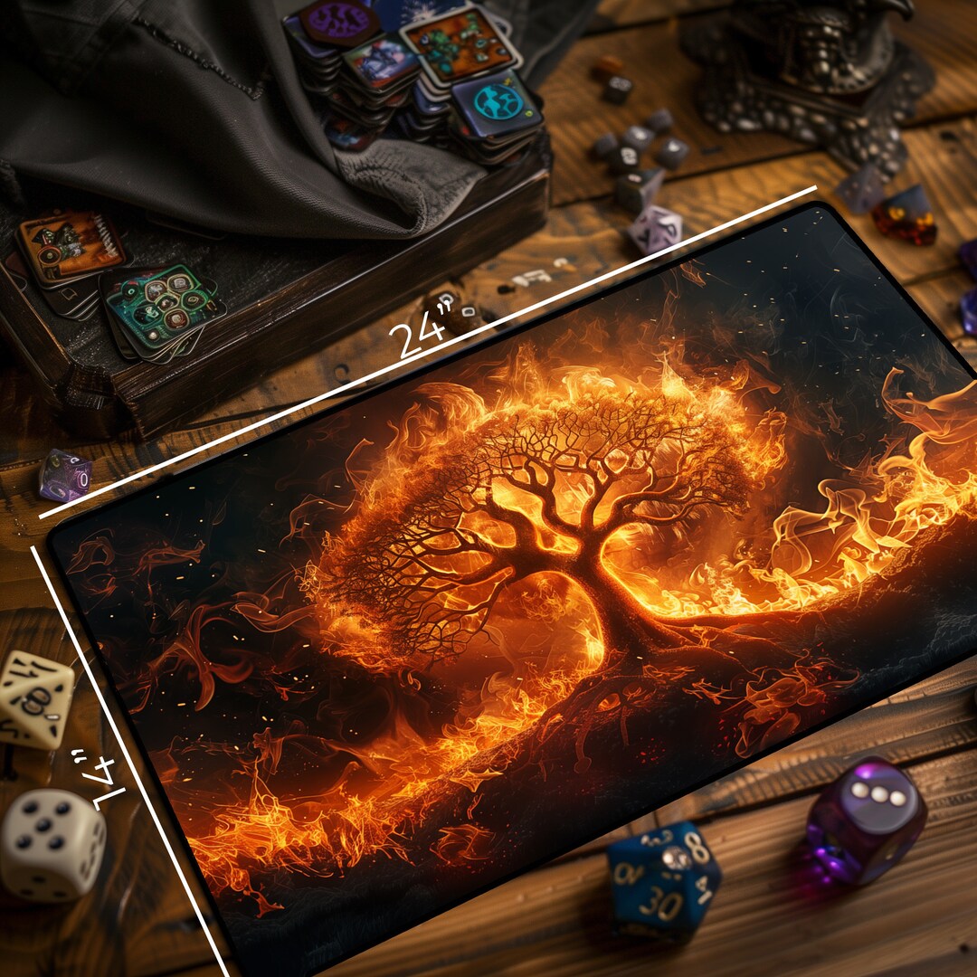 Inferno Blossom 24x14 Custom Playmat for Table Top Gaming, TCG Playmat ...
