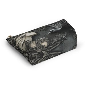 Goth Makeup Bag Featuring Gothic Crow and Subtle Art Nouveau Touches ...