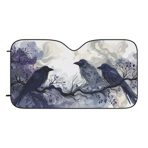 Aesthetic Goth Ravens Car Sun Shade, Pastel Goth Car Shade, Windshield ...