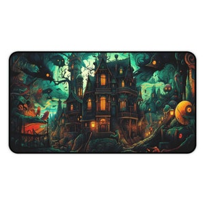Macabre Scary Mansion Desk Mat, Edgar Allan Poe Inspired Desk Pad ...