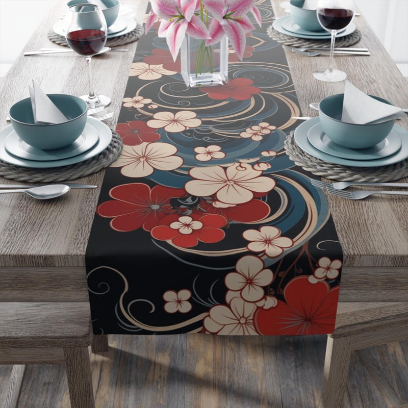 Japanese Table Runner - Etsy