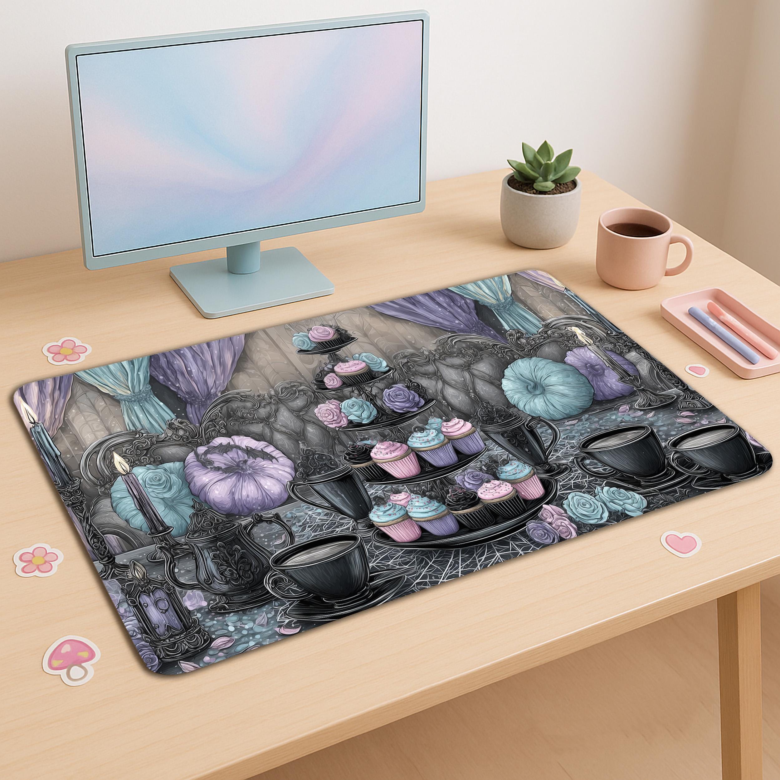 Kawaii Goth Tea Party Cute Desk Mat Mousepad Playmat TCG - Goth Desk ...