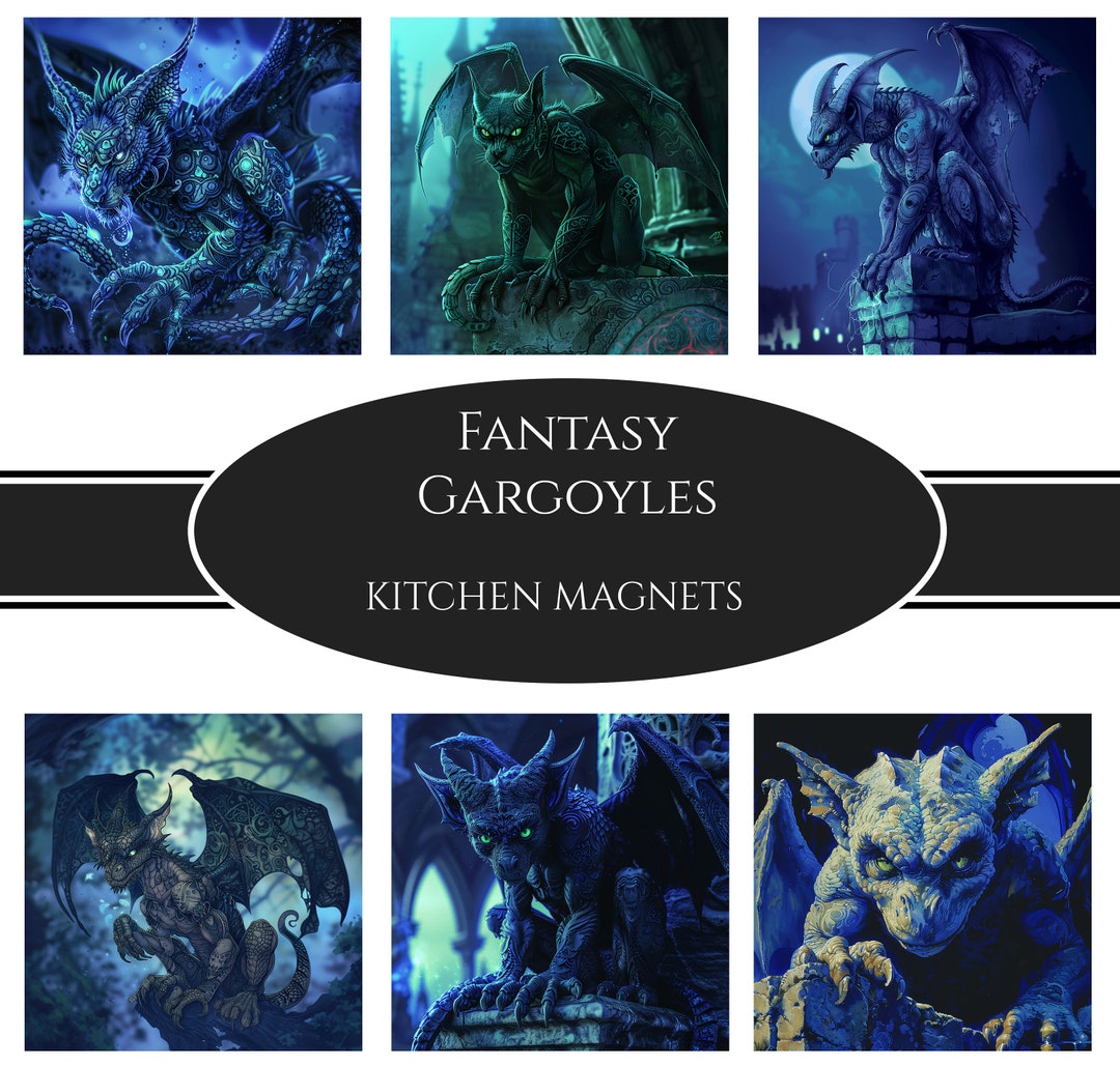Gargoyle Magnet - 6 Options to Choose From, Goth Fridge Magnet ...